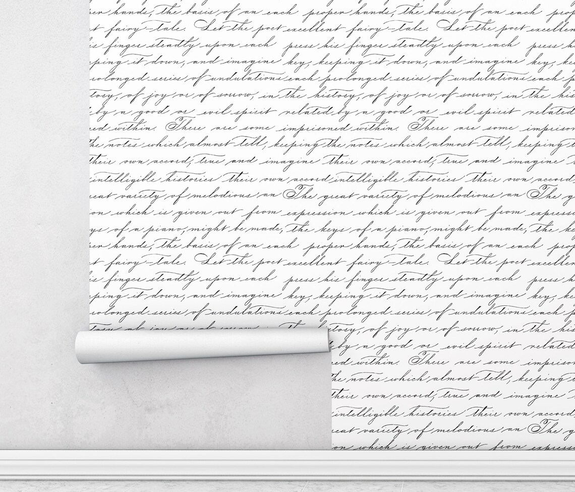 Handwriting Text Wallpaper Peel and Stick Wallpaper Hand Drawn ...