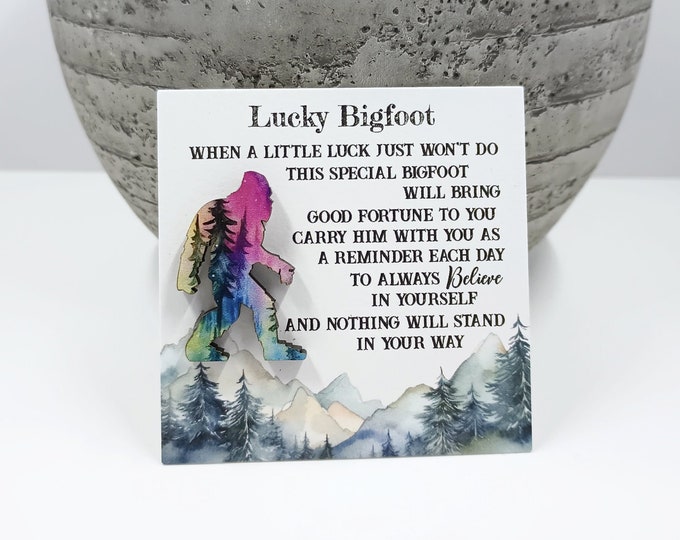 Lucky Bigfoot Token Sasquatch Token Pocket Hug Miniature Bigfoot Lucky ...