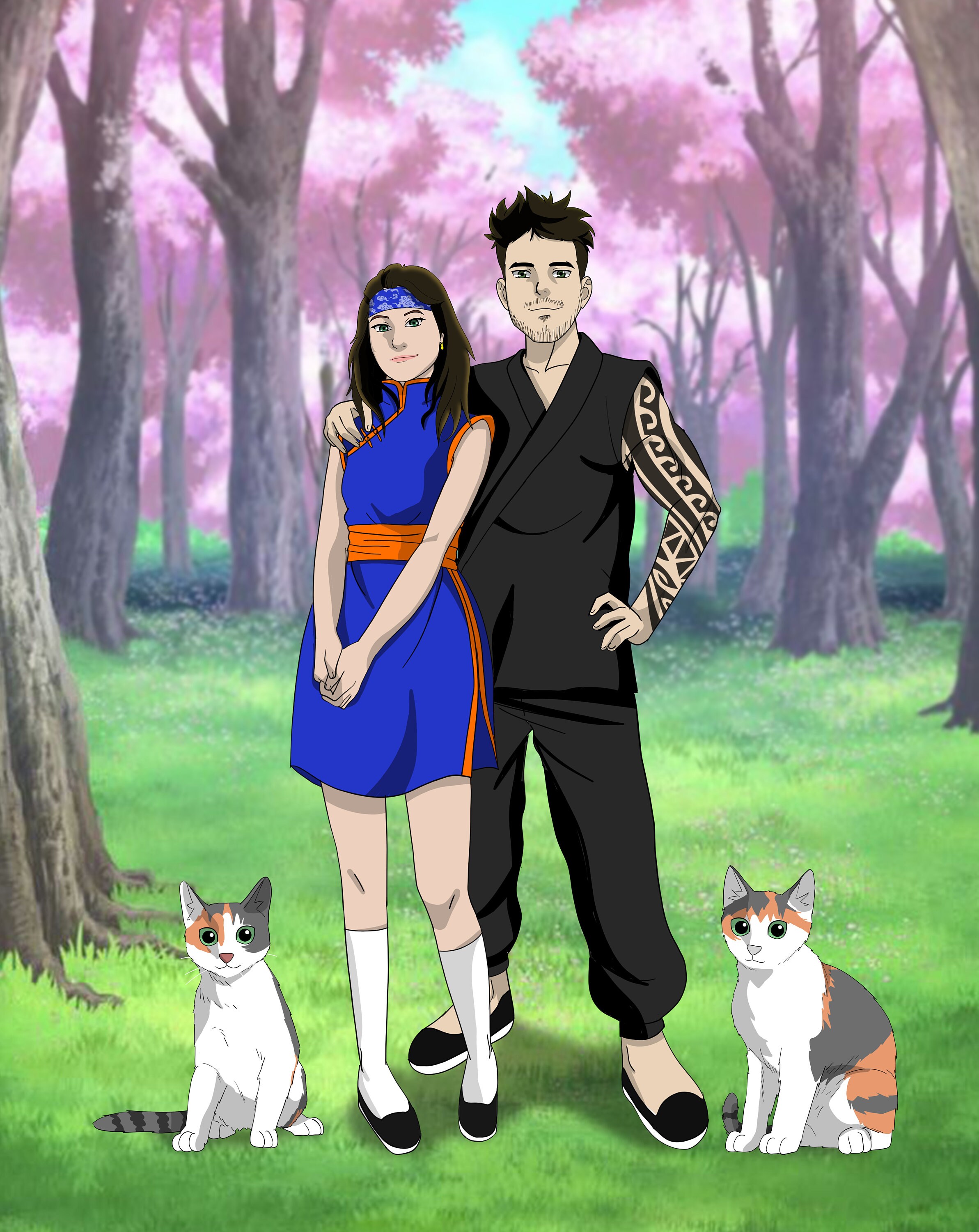 Custom Anime Portrait, Couple Anime Portrait, Family Anime Portrait ...