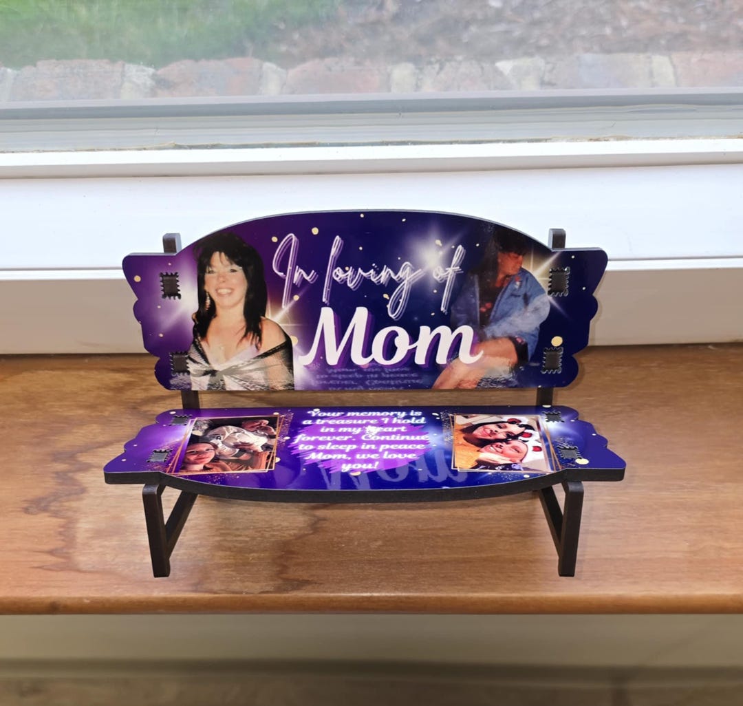 Memorial Bench Design 7, Purple and White - Etsy