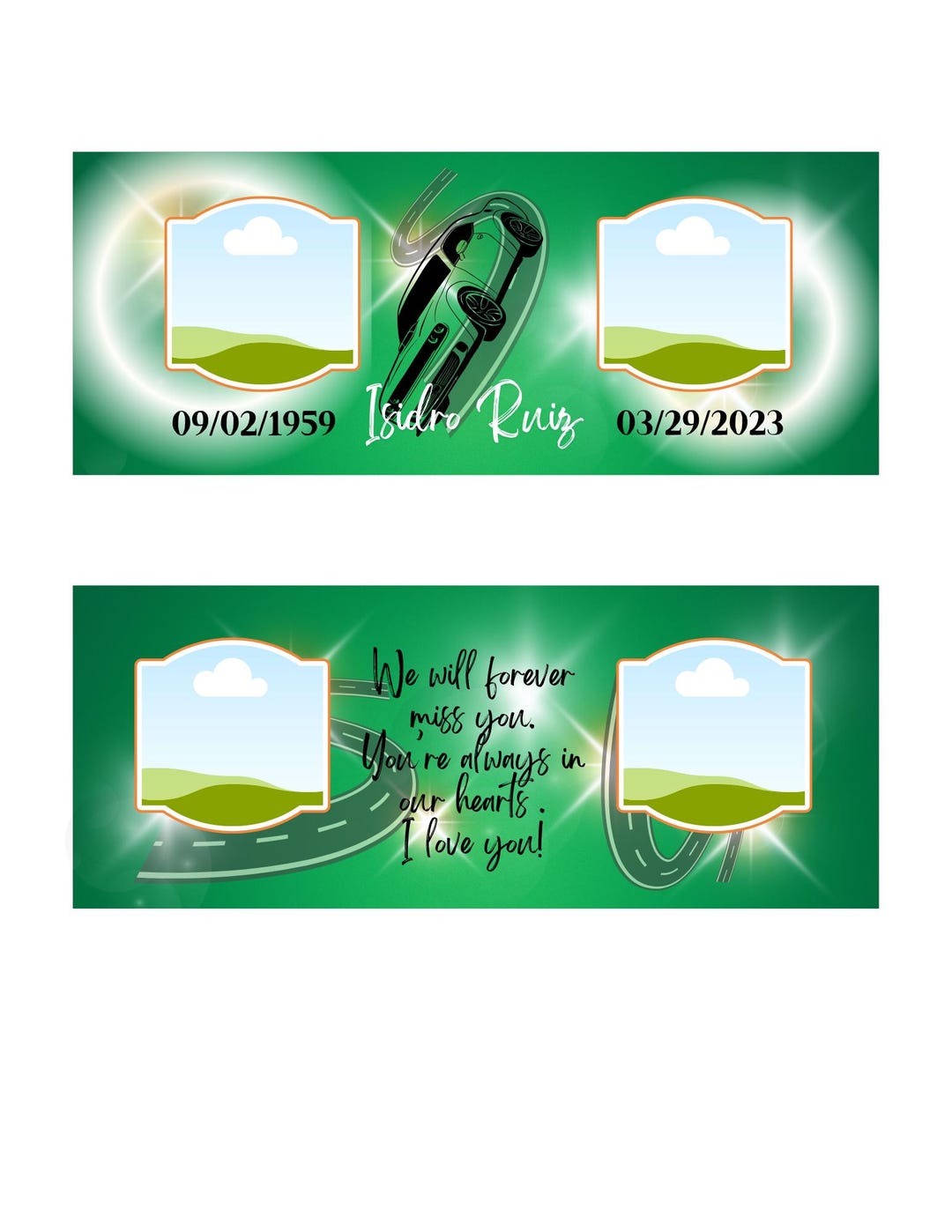 Memorial Bench Design 5 Template, Green and White - Etsy