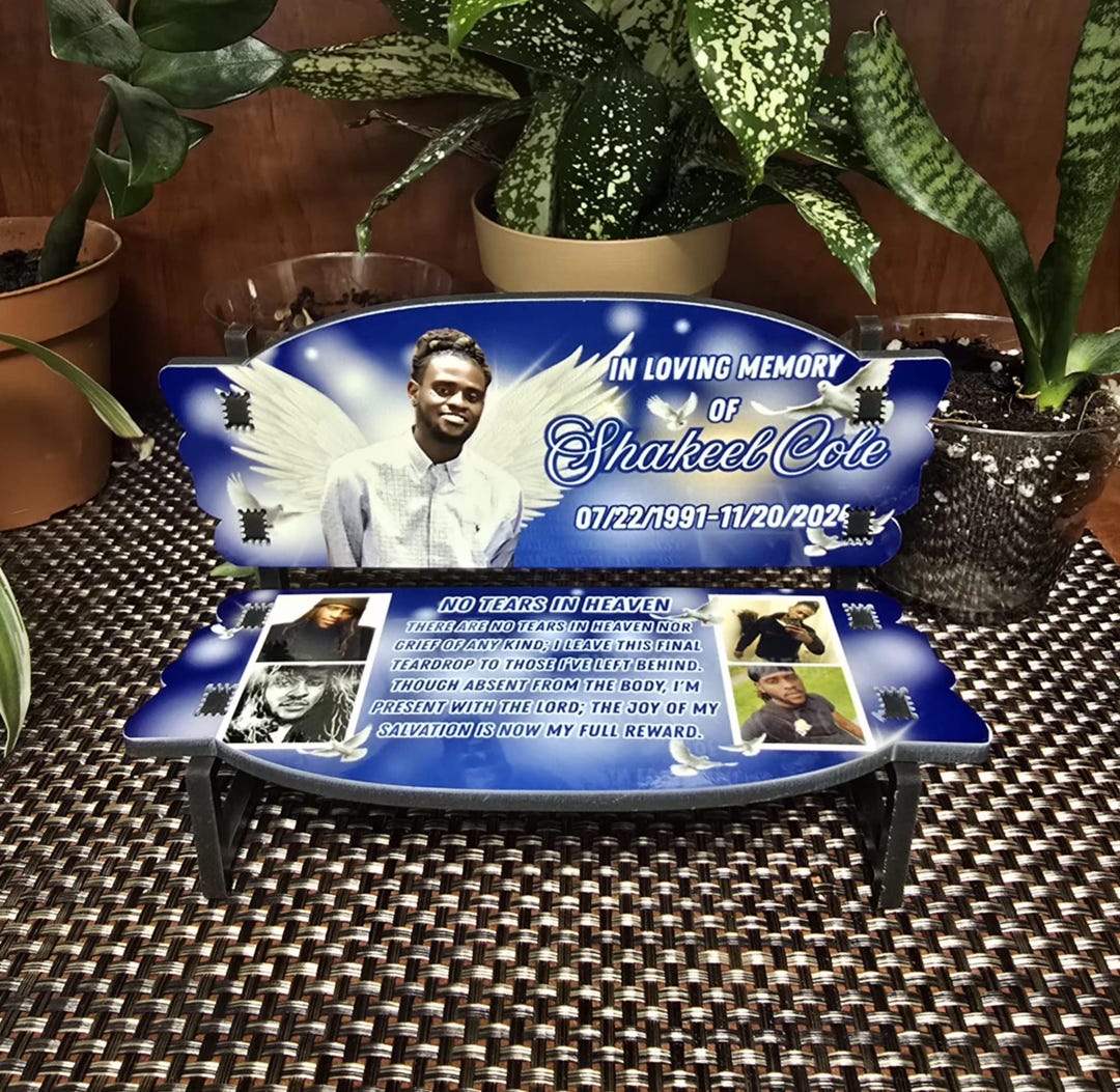Memorial Bench Template Design 11, Blue and White - Etsy
