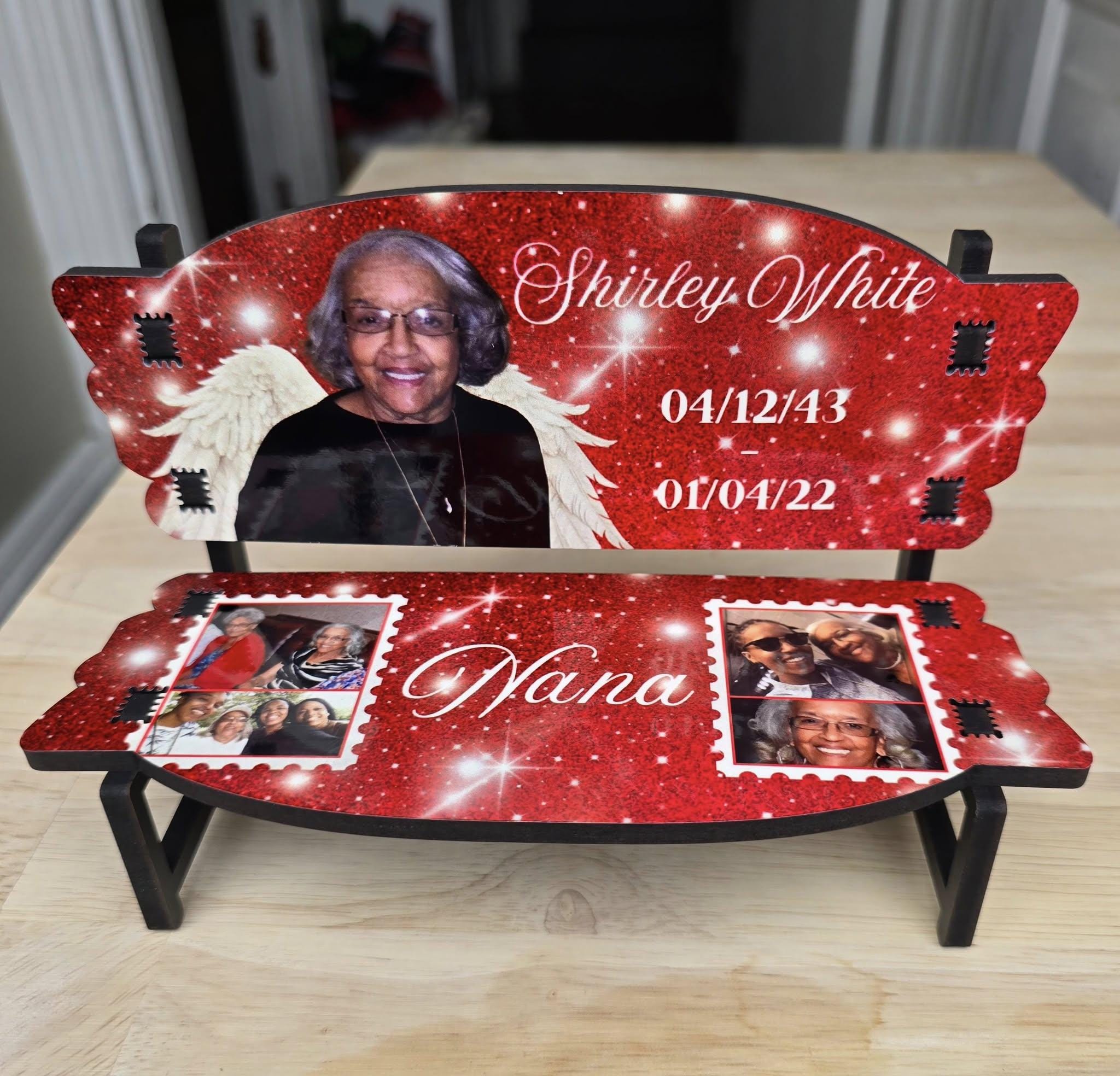 Memorial Bench Template Design 3, Red and White - Etsy