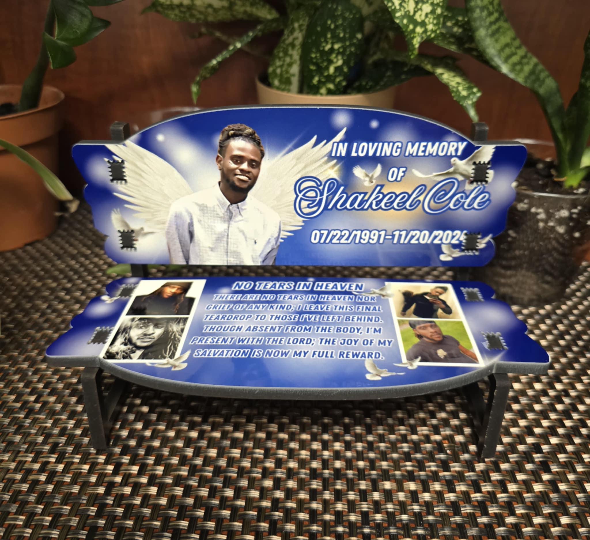 Memorial Bench Template Design 11, Blue and White - Etsy