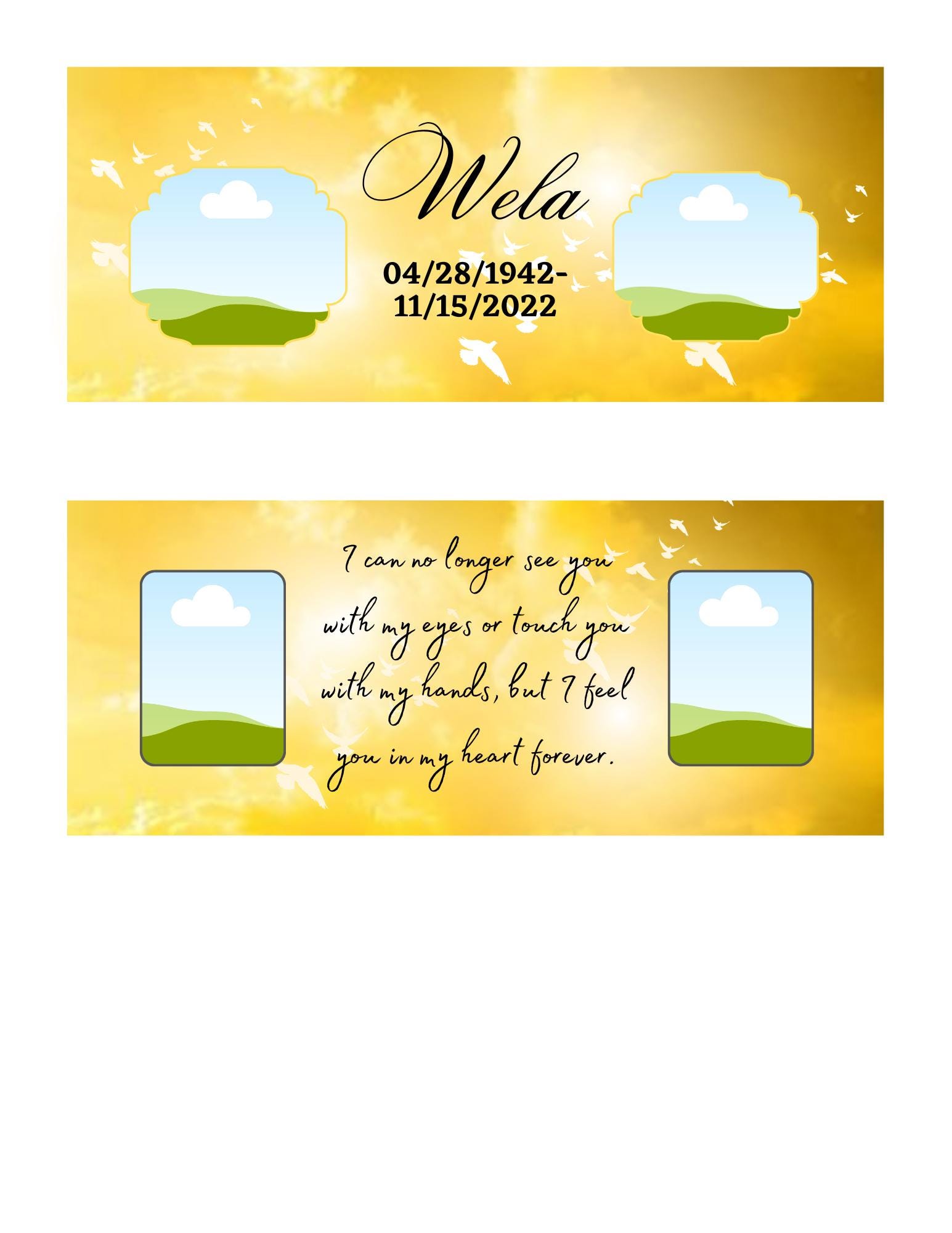 Memorial Bench Template Design 6, Yellow and White - Etsy
