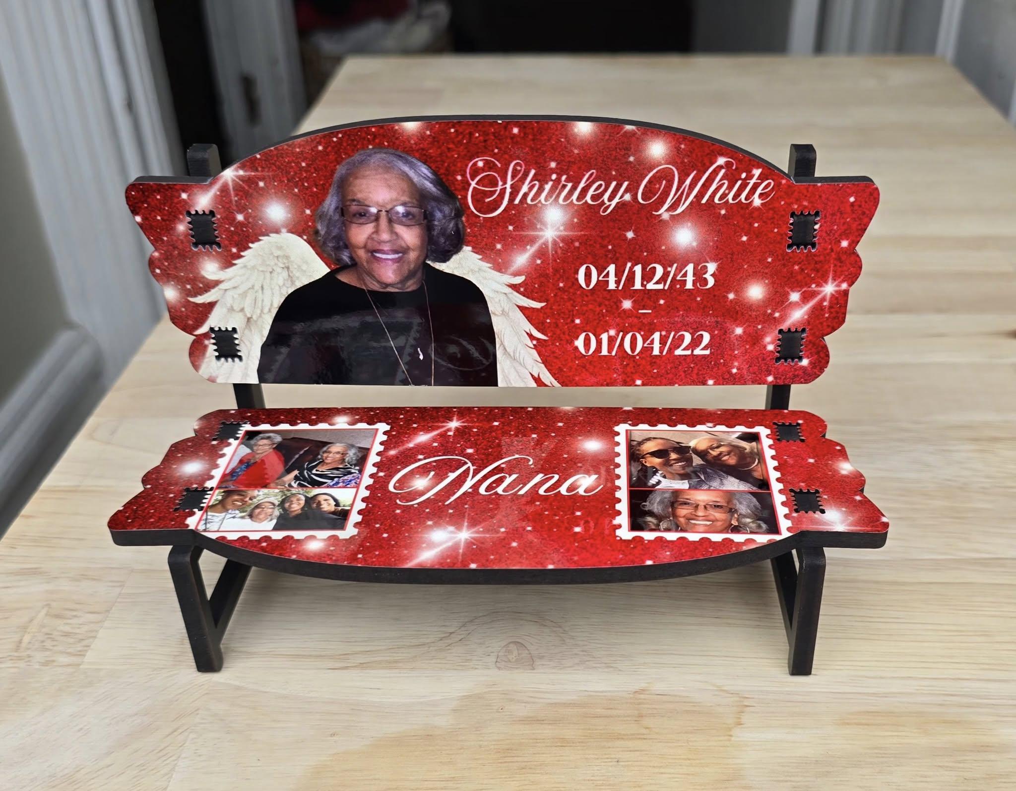 Memorial Bench Template Design 3, Red and White - Etsy