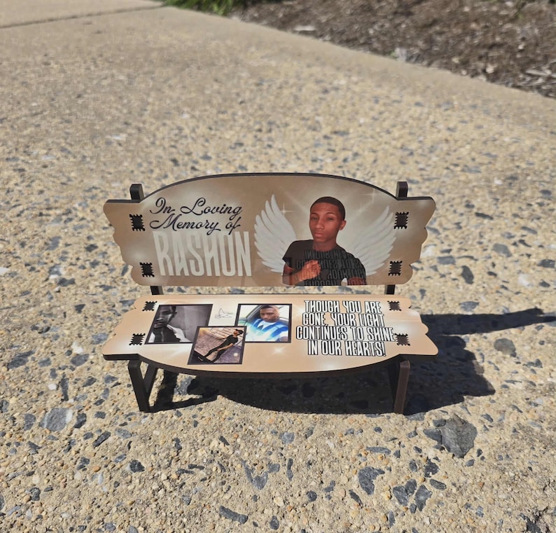 Memorial Bench Design 16, Beige/tan and White - Etsy