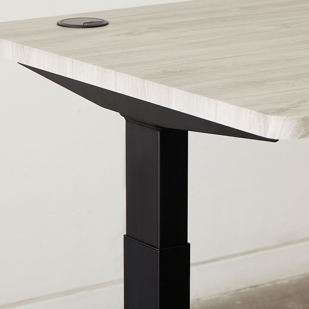 Ash Grey Sit Stand Desk With Black DIY Desk Frame for a Minimalist Home ...