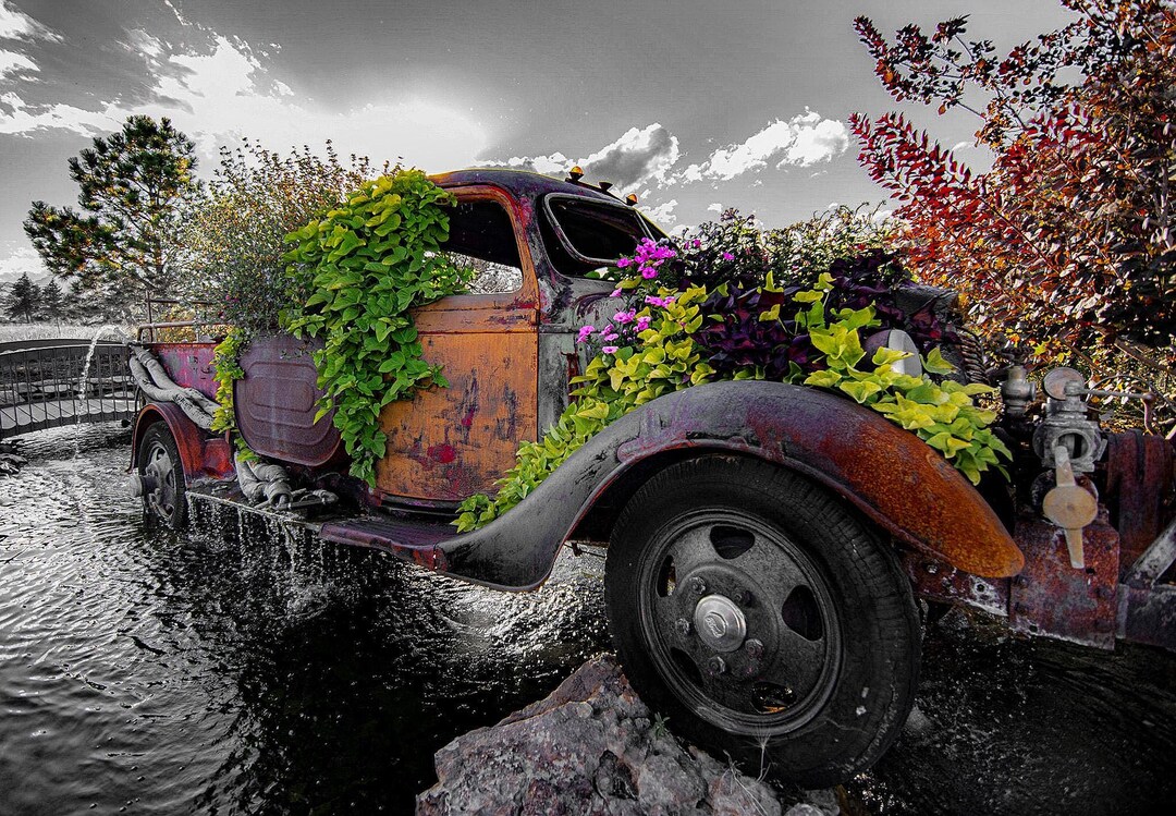 Repurposed, Rusty Barn Truck, Rustic Photo Print, Farmhouse Decor ...