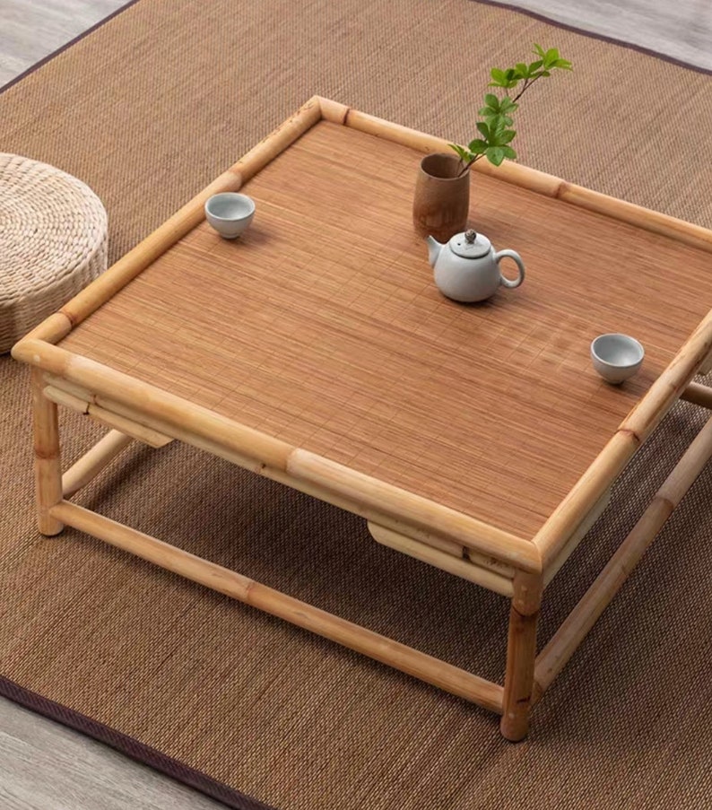 Natural Japanese style small coffee table balcony tatami | Etsy