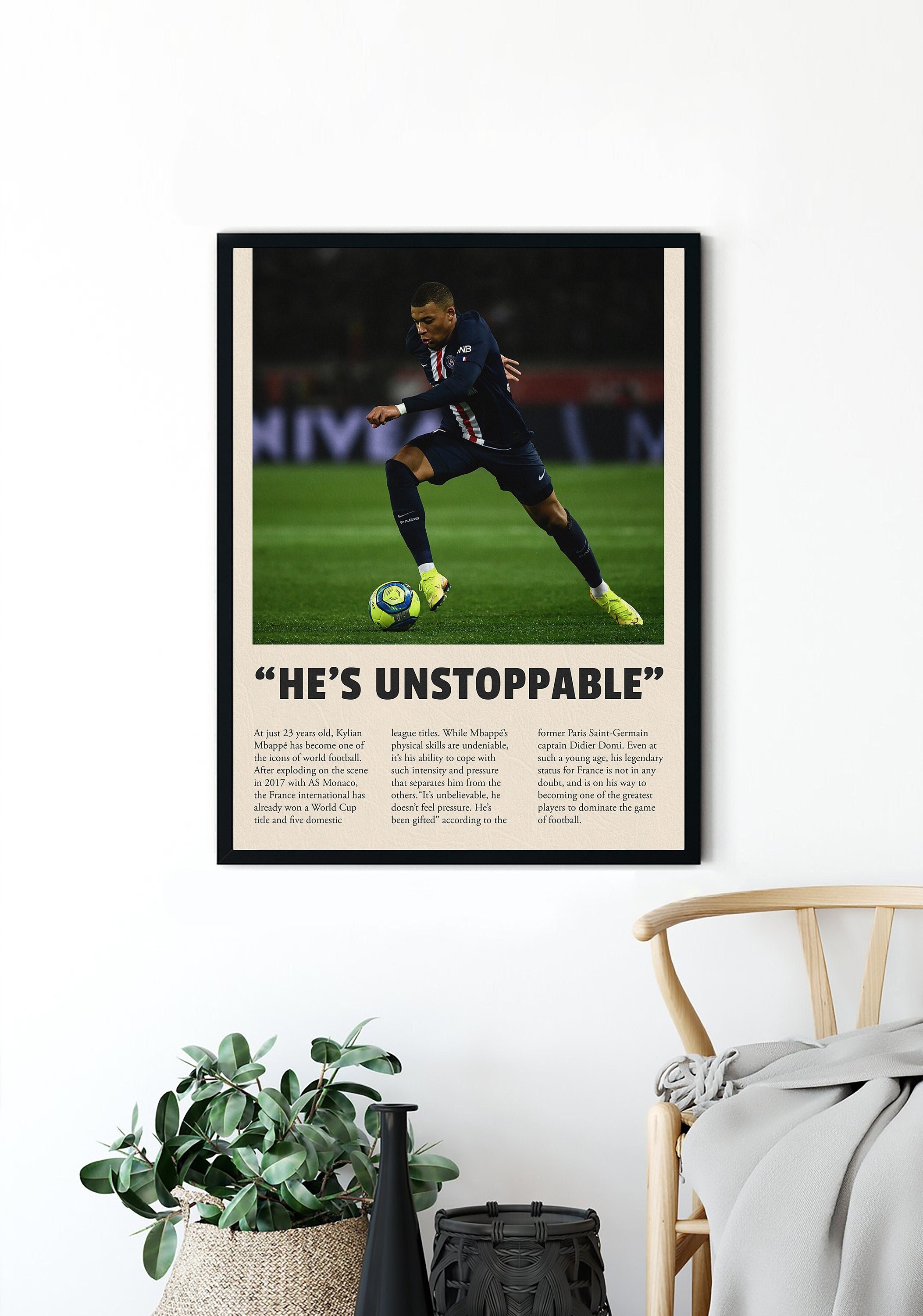 Kylian Mbappe Inspired Poster, DIGITAL DOWNLOAD, Printable Art, Digital ...