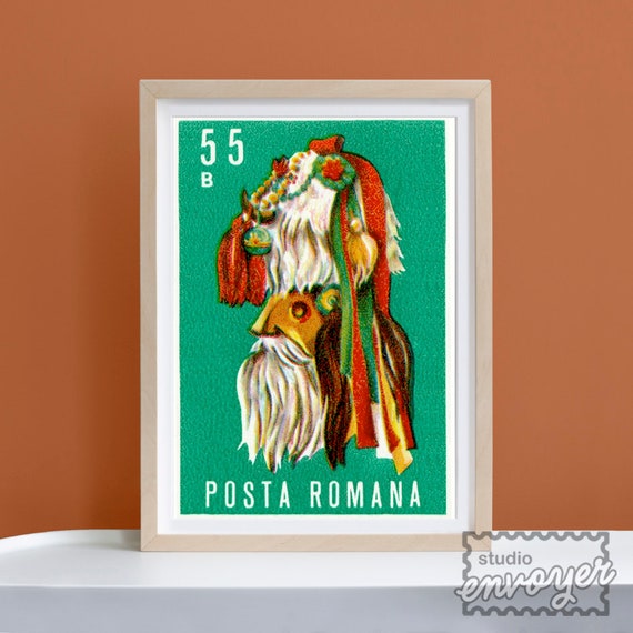Romania Folk Art Print Retro 1960's Folklore Culture - Etsy