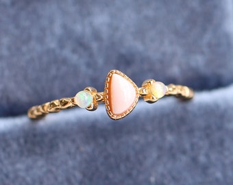 Pink Conch Shell Ring - Etsy