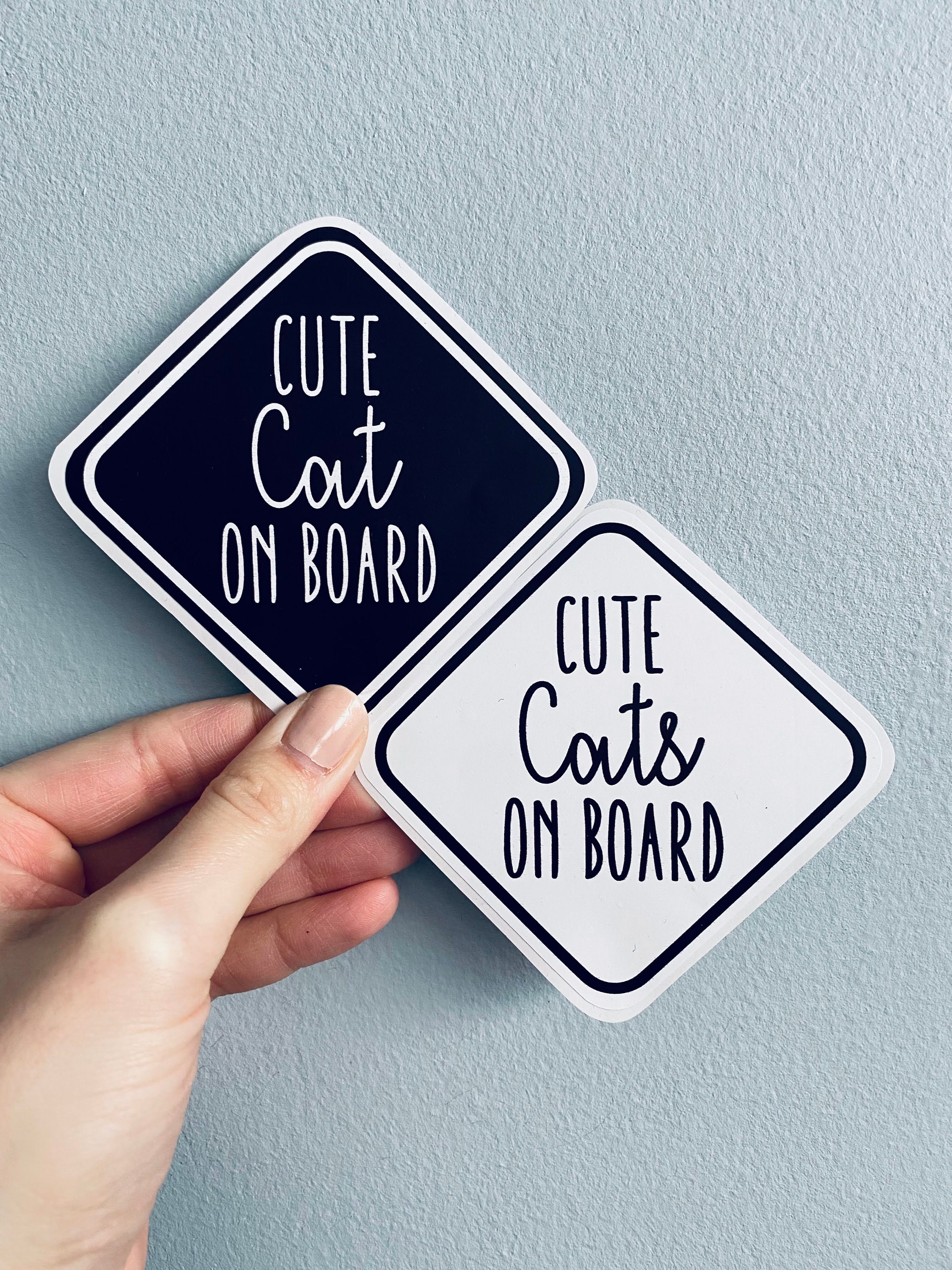 TWO Cute Cat/cats on Board Bumper Stickers - Etsy
