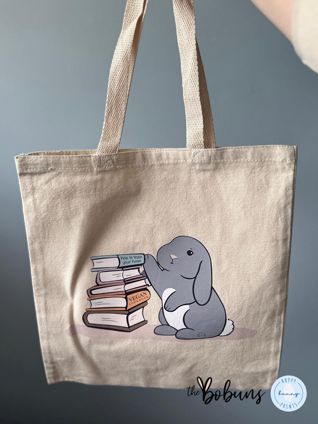 Bunny Reading Tote Bag: the Bo Buns Collection - Etsy