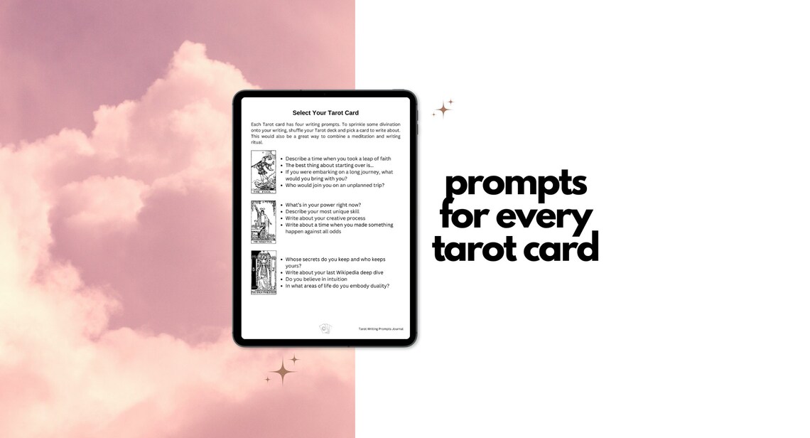 Tarot Writing Prompts Printable Journal - Etsy