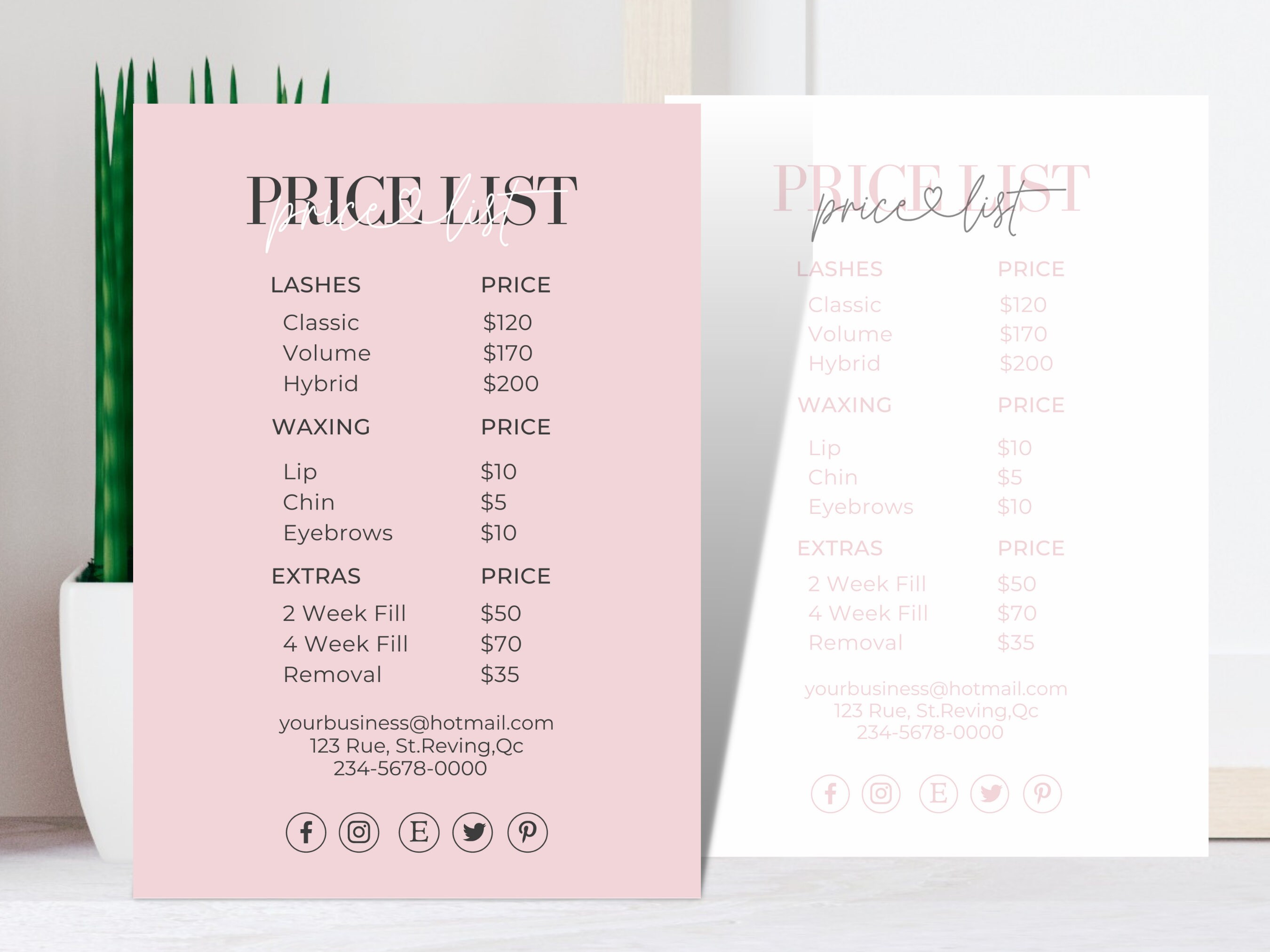 Price List Template Pink Editable Product Menu Story Service | Etsy
