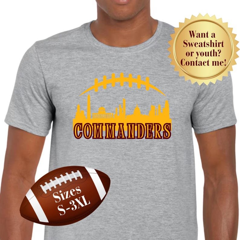 Washington Commanders Skyline T-shirt Sizes S-3xl - Etsy