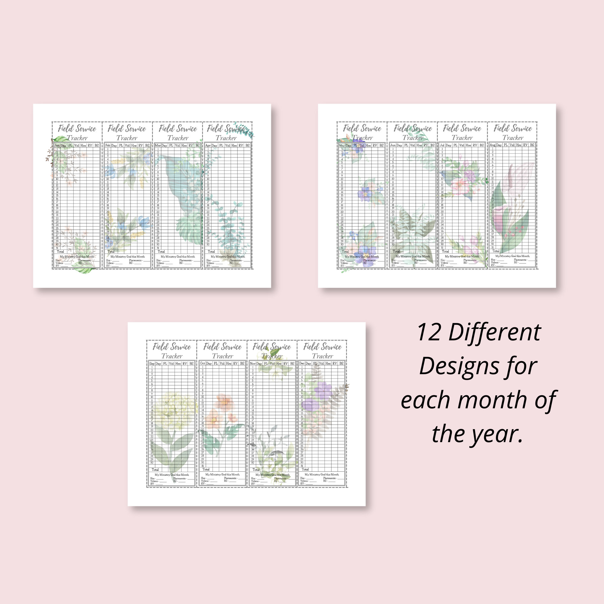 Jw Printable Field Service Tracker Bookmark JW Gifts Daily Ministry ...