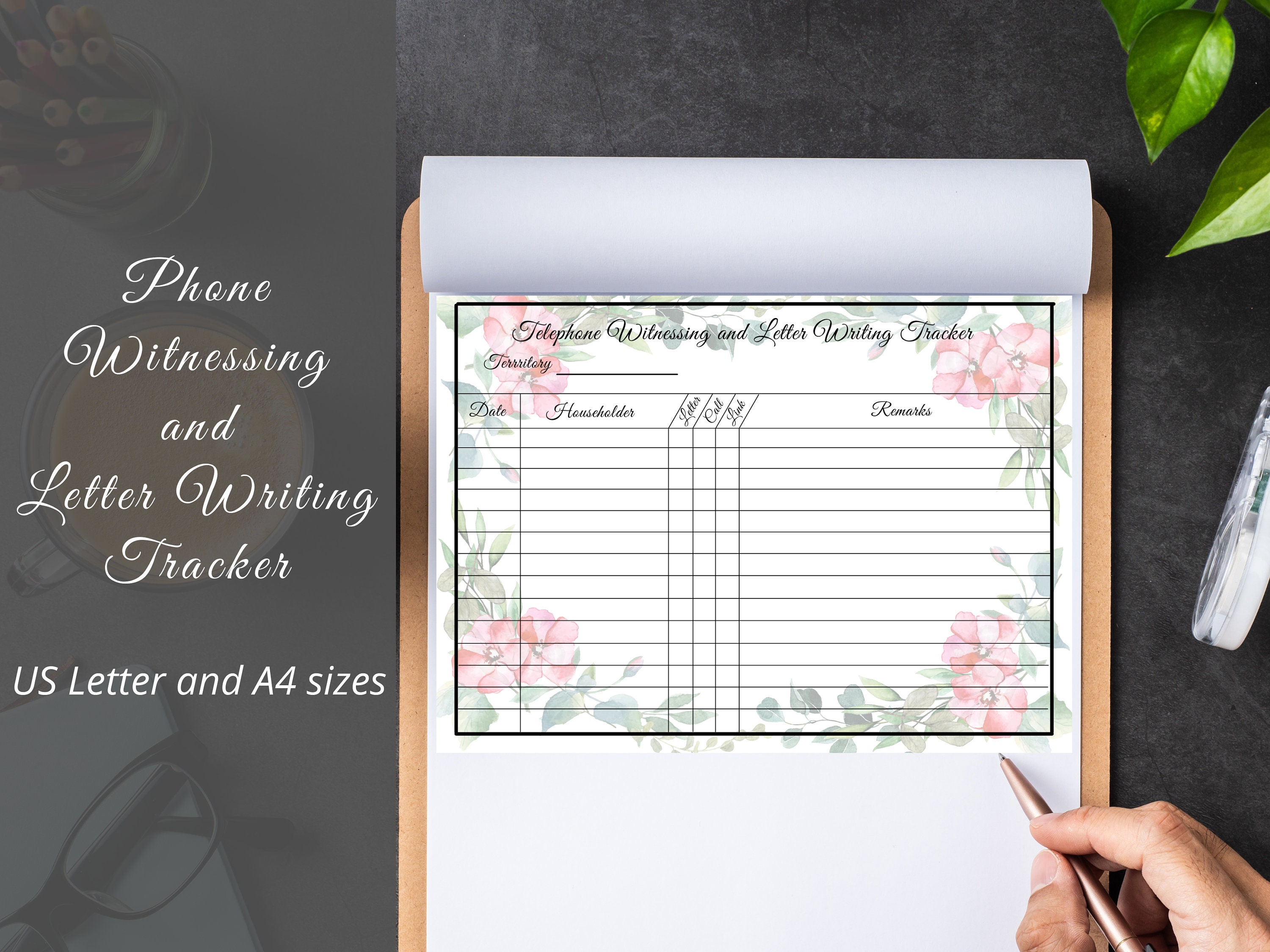 Telephone Witnessing Tracker Printable Letter Writing Tracker / JW ...
