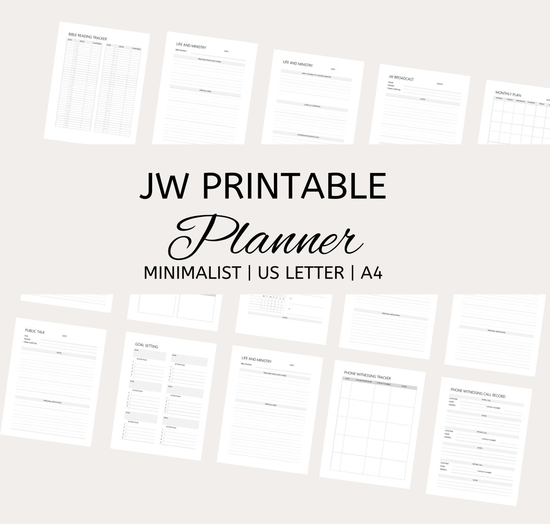 JW All in One Planner | Field Service | Bible Reading Journal | Routine ...