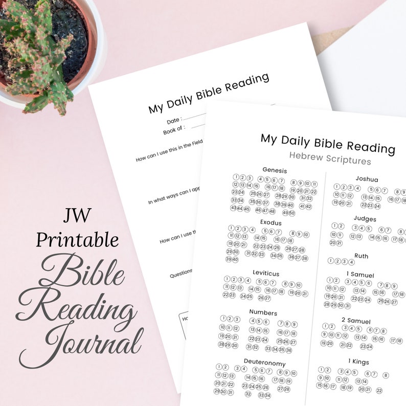 Jw Printable Bible Reading Journal Minimalist | Tracker | Personal ...