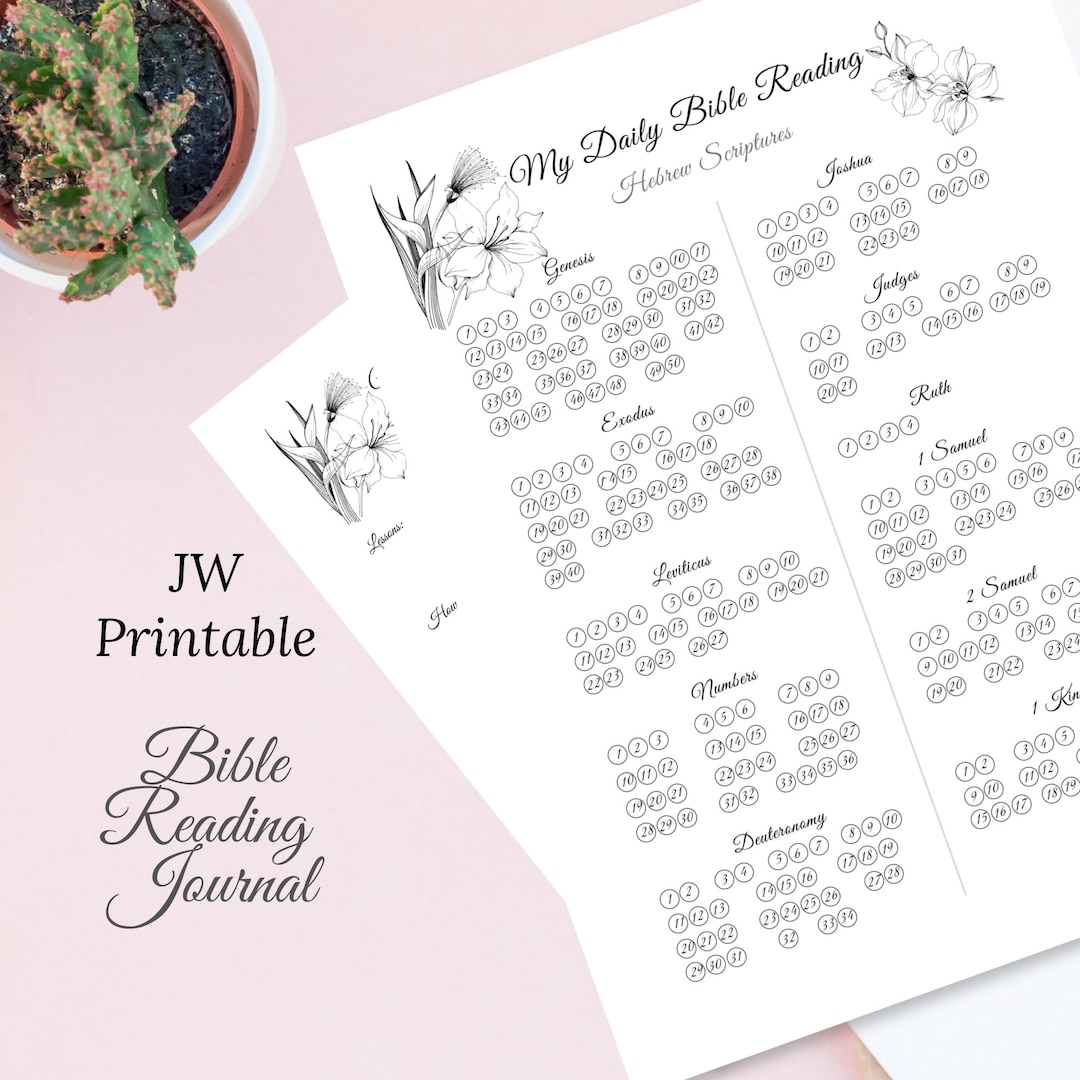Jw Printable Bible Reading Journal | Tracker | Personal Study Notebook ...