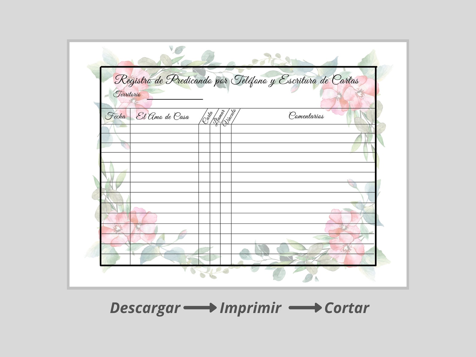 Telephone Witnessing and Letter Writing Tracker / JW Ministry Supplies ...