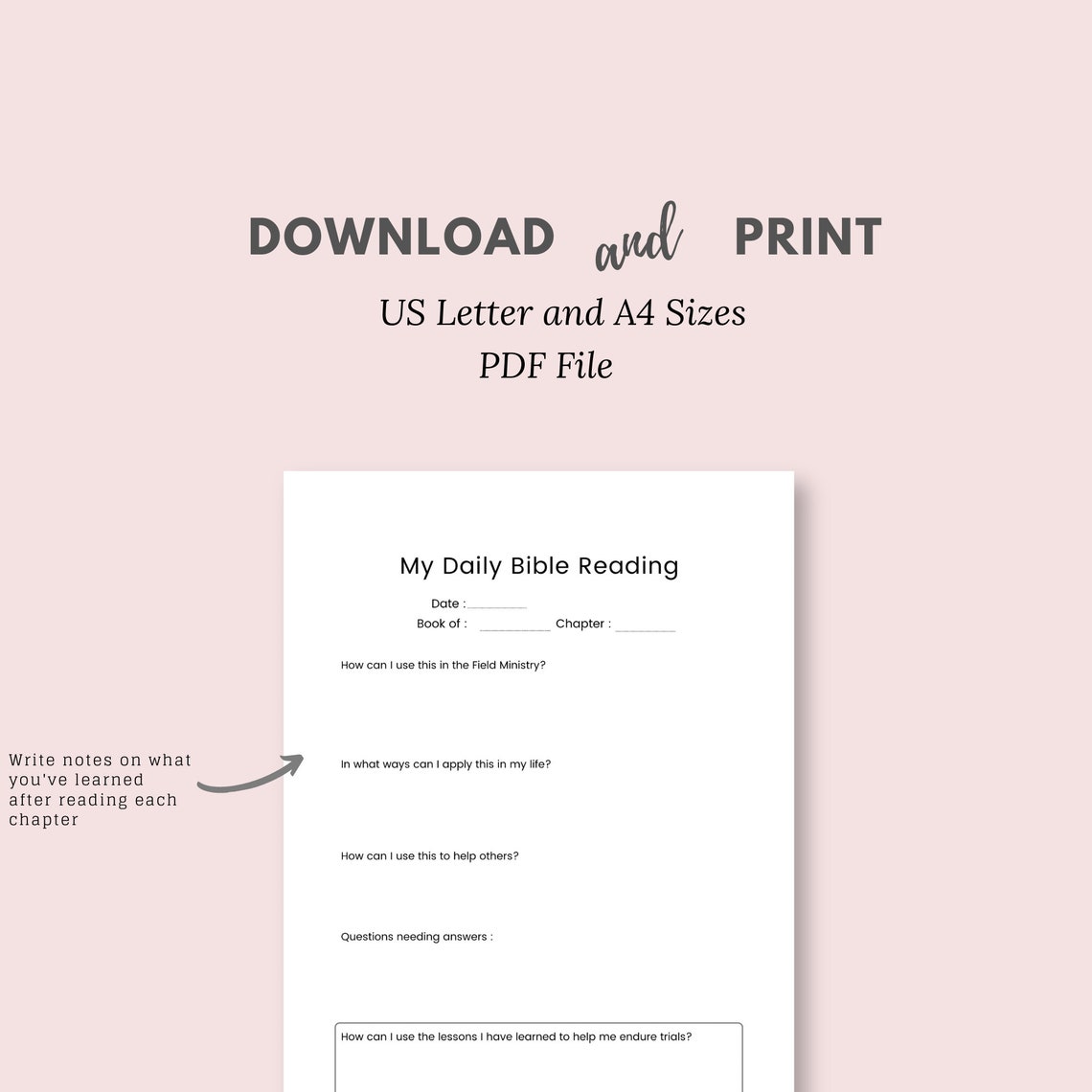 Jw Printable Bible Reading Journal Minimalist | Tracker | Personal ...