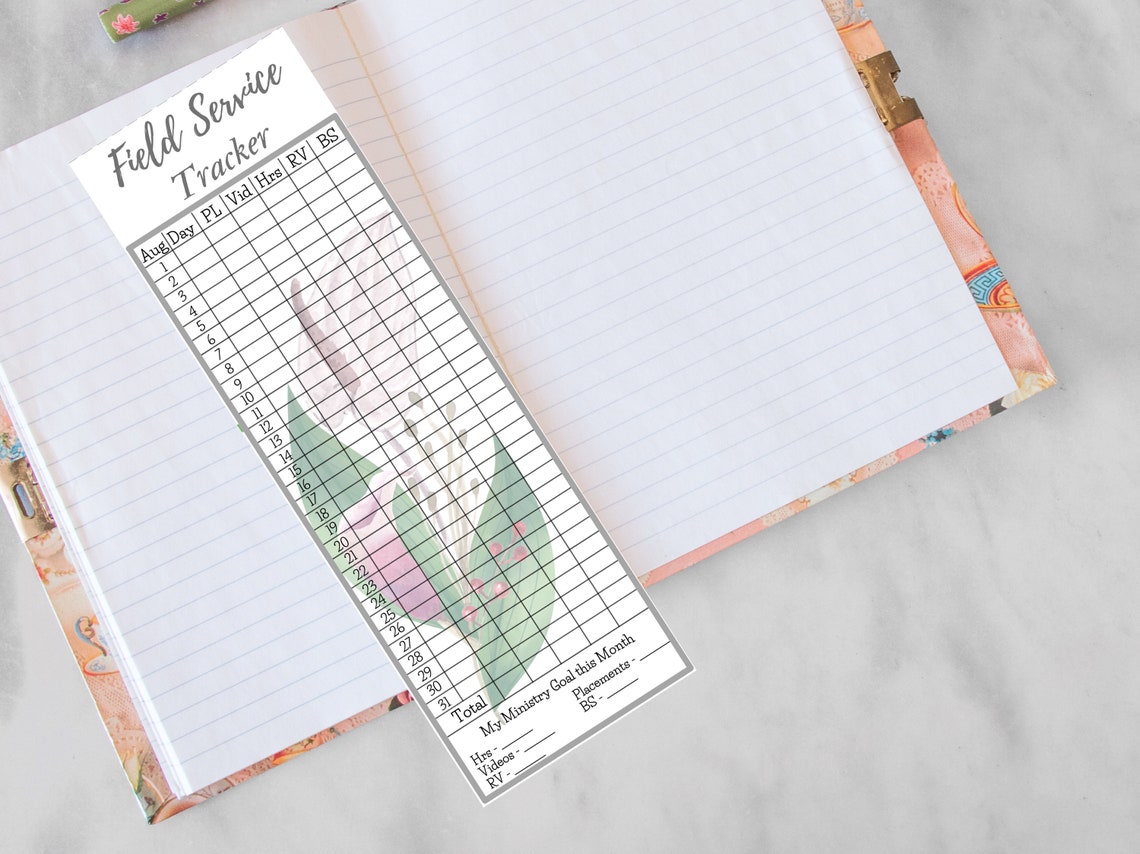 Jw Printable Field Service Tracker Bookmark JW Gifts Daily - Etsy