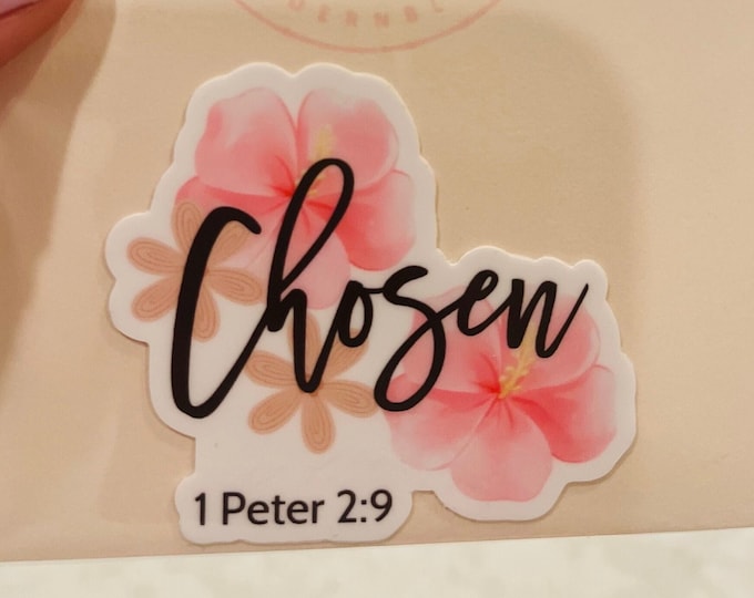 Faith Sticker, Chosen Sticker, Water Bottle Sticker, Waterproof, Bible ...