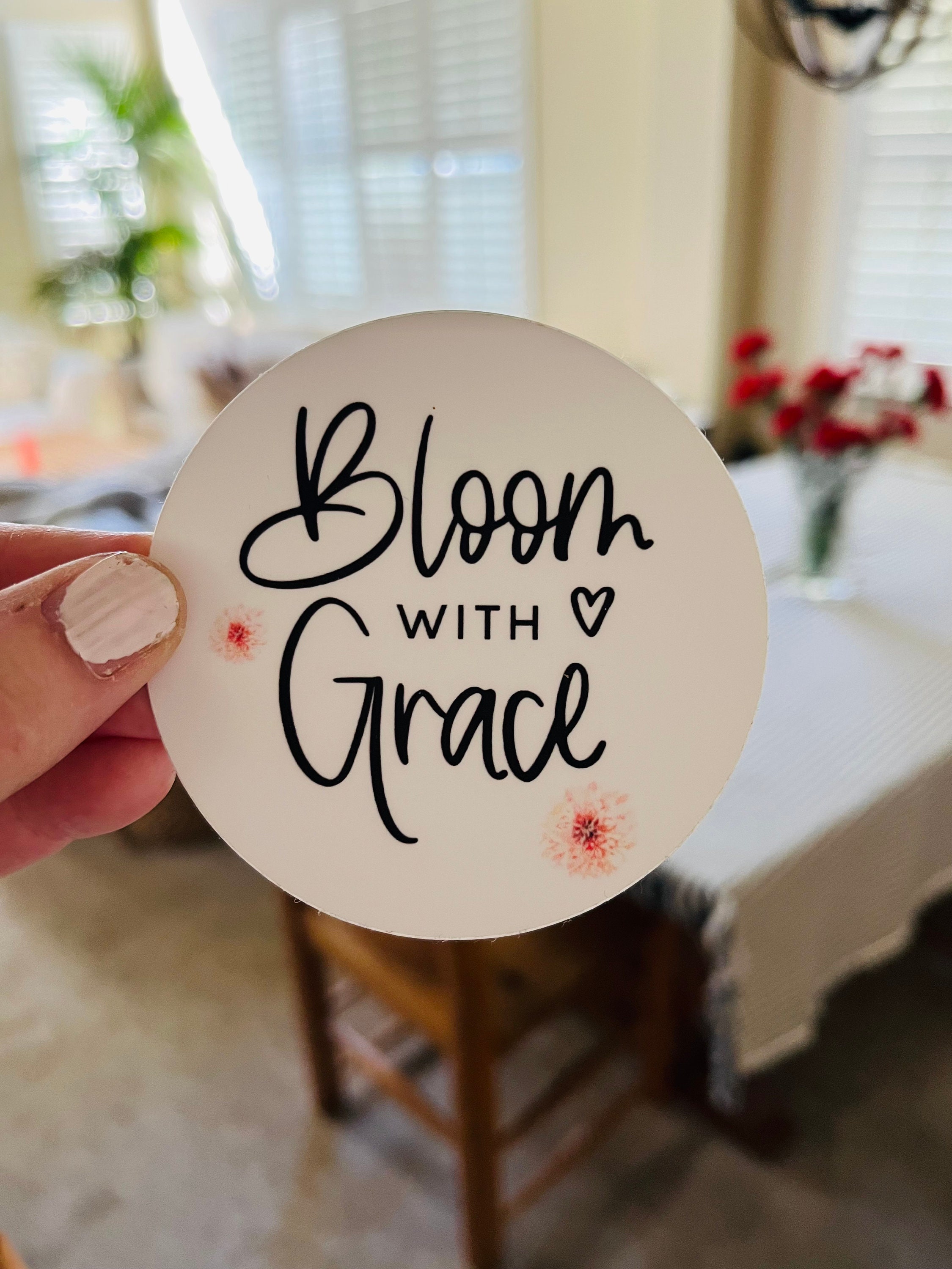 Faith Decal Bloom With Grace Decal Christian Decal Water - Etsy
