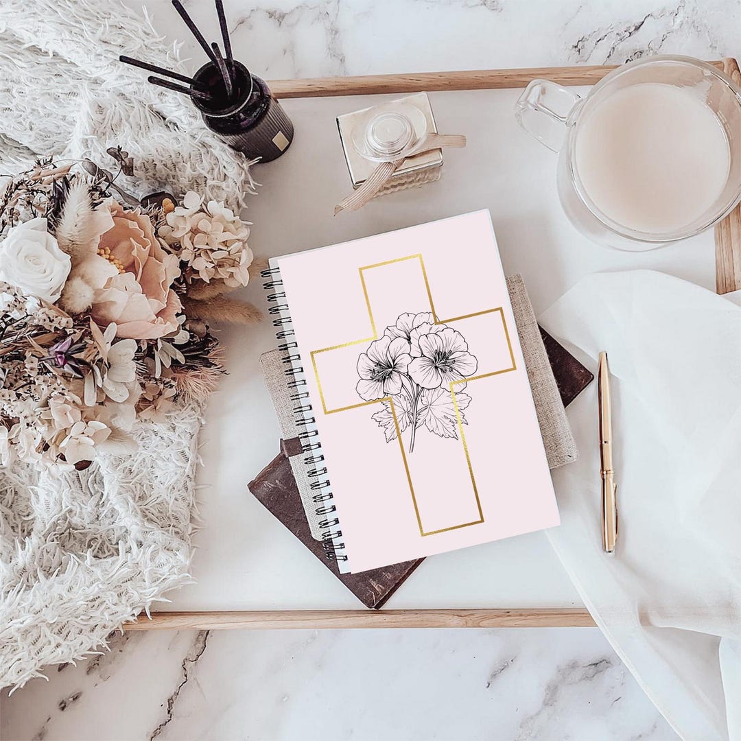 Floral Cross Spiral Notebook: Inspirational Journal (6x8) - Etsy
