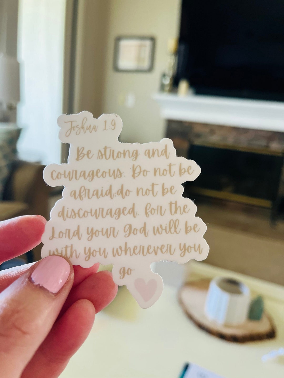 Bible Verse Decal, Be Strong and Courageous Decal, Laptop Decal, Water ...