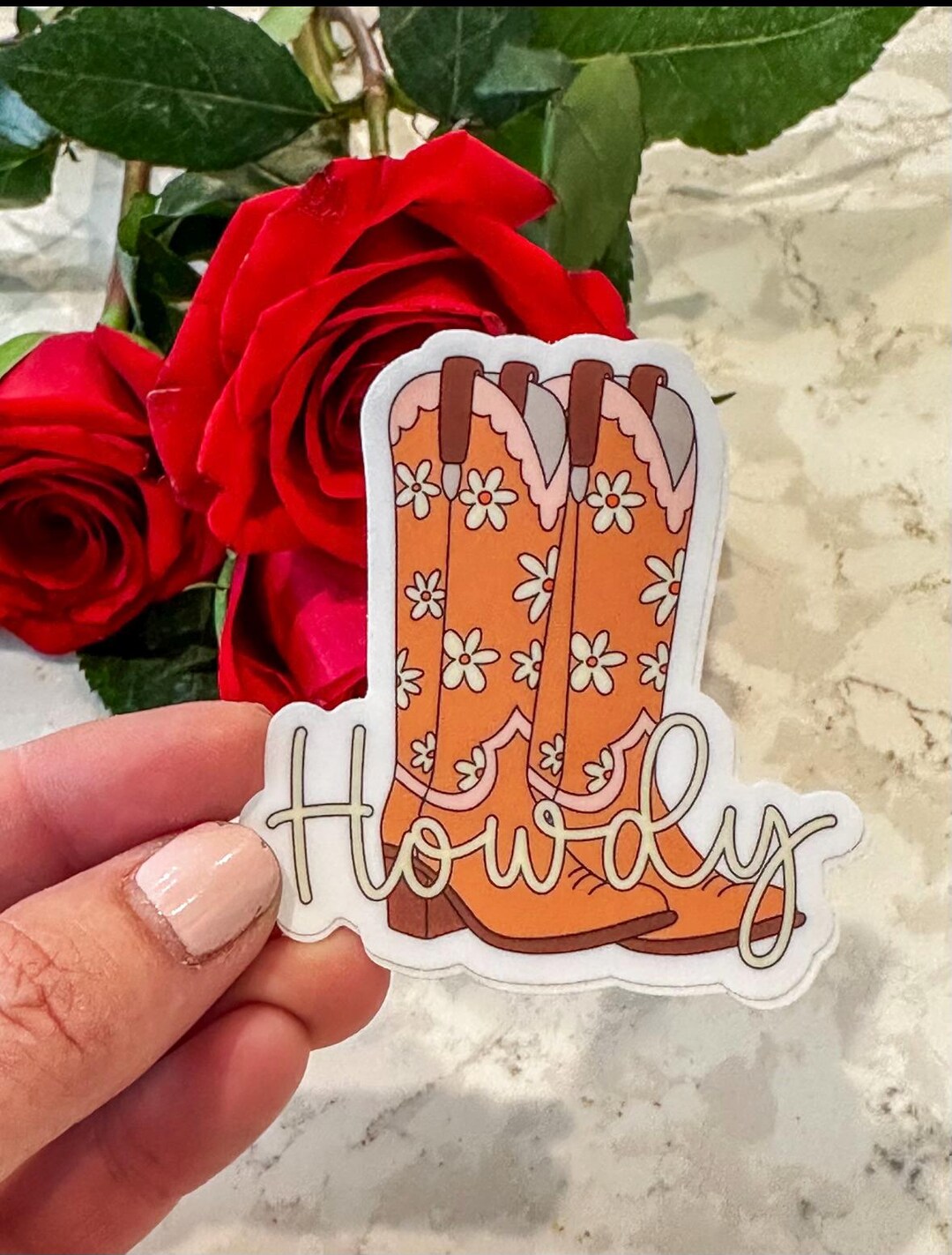 Howdy Stickers | Cute Cowboy Boot Vinyl Decals | Western Aesthetic ...