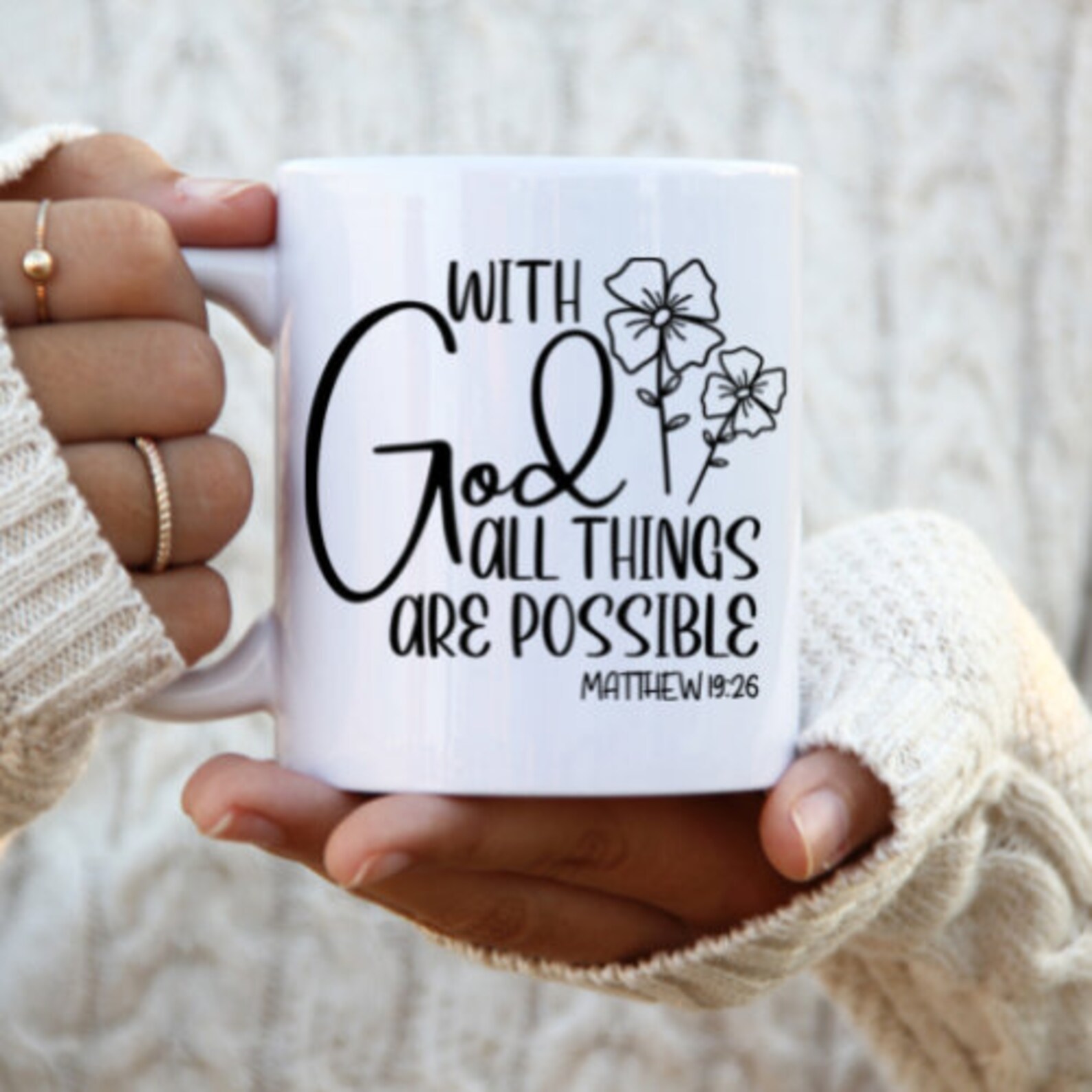Scripture Mug Faith Mug With God All Things Are Possible - Etsy