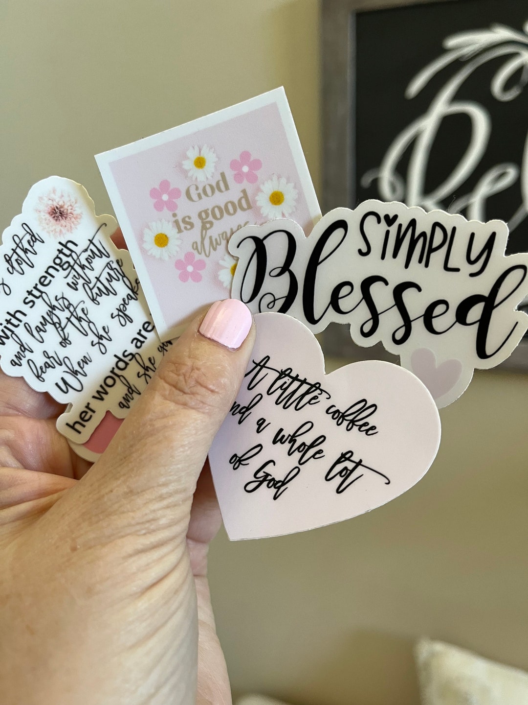 Pack of Faith Flower Decal, Bible Verse Decals, Hydro-flask Decals ...