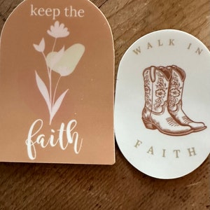 Walk in Faith Sticker: Boho Cowboy Boots Christian Decal - Etsy
