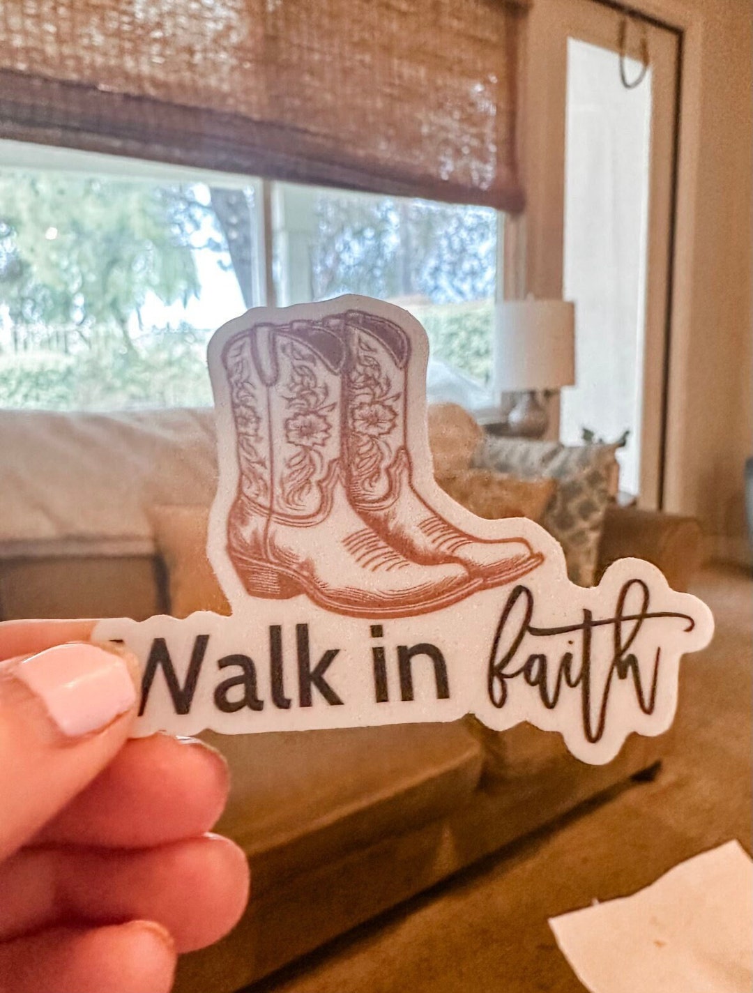 Walk in Faith Decal, Faith Sticker, Boho Sticker, Water Bottle Sticker ...