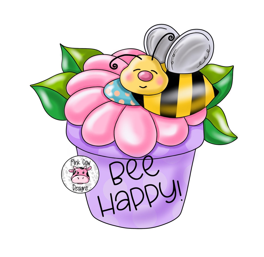 TEMPLATE: Bee Happy Spring Summer Door Hanger Template-digital Download ...