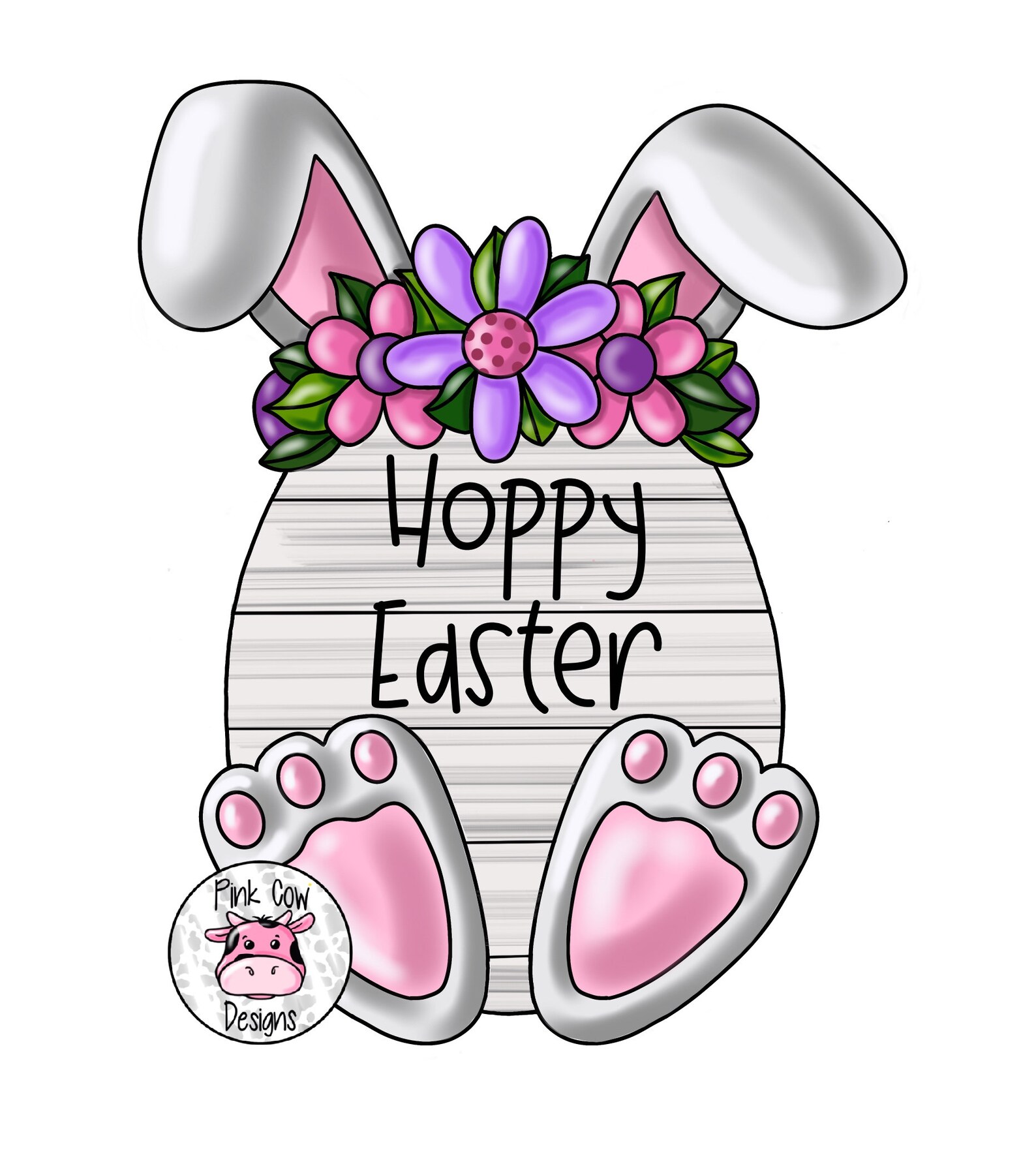 TEMPLATE: Easter-hoppy Easter Bunny-door Hanger Template-digital ...