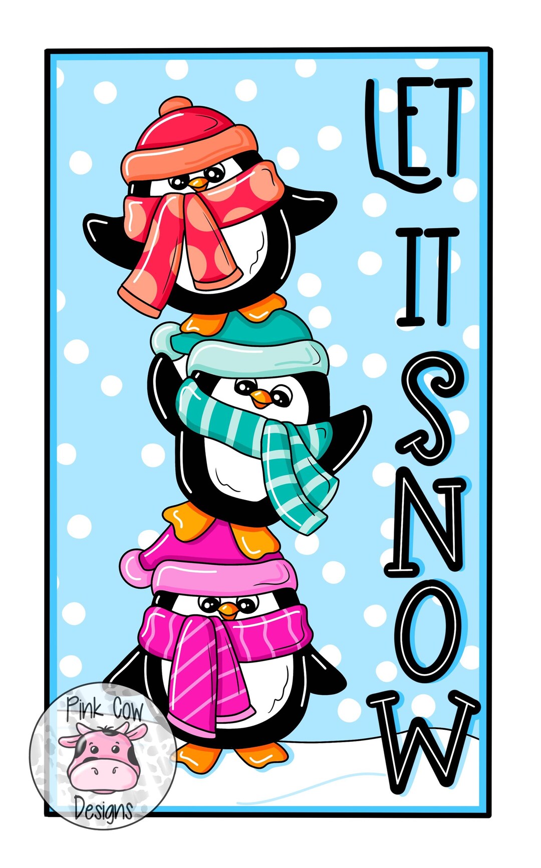 TEMPLATE: Fun Penguins in Snow-door Hanger Template-digital Design ...