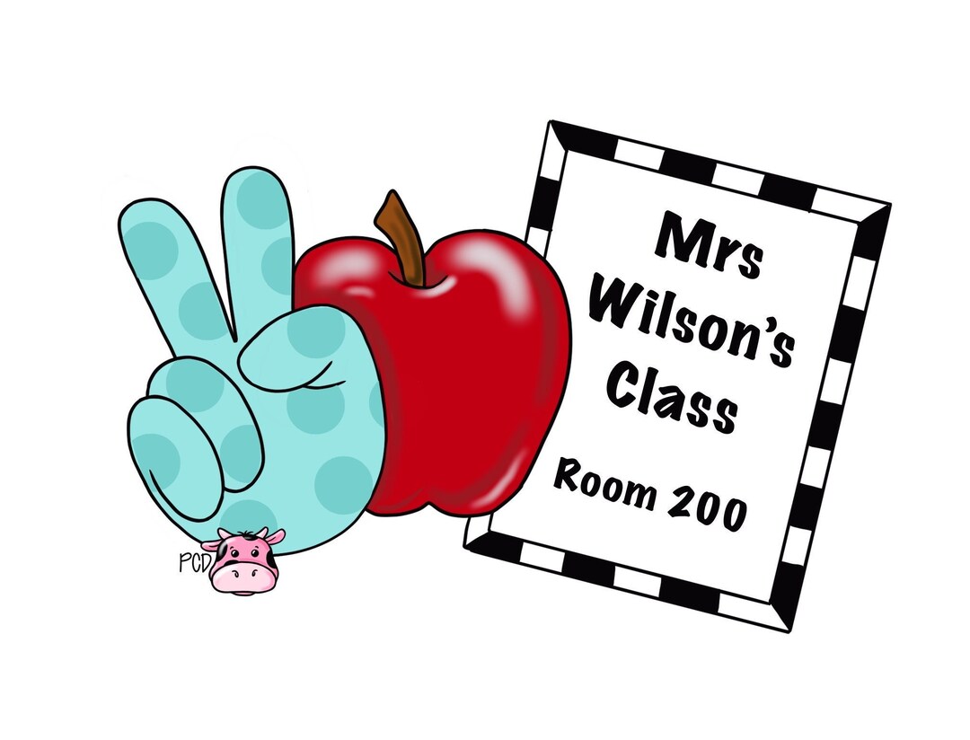 TEMPLATE: Peace Love Classroom Door Hanger Template-peace Apple Sign ...