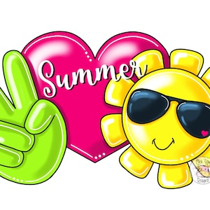 TEMPLATE: Peace Love Summer Sun Door Hanger Template-digital Download ...