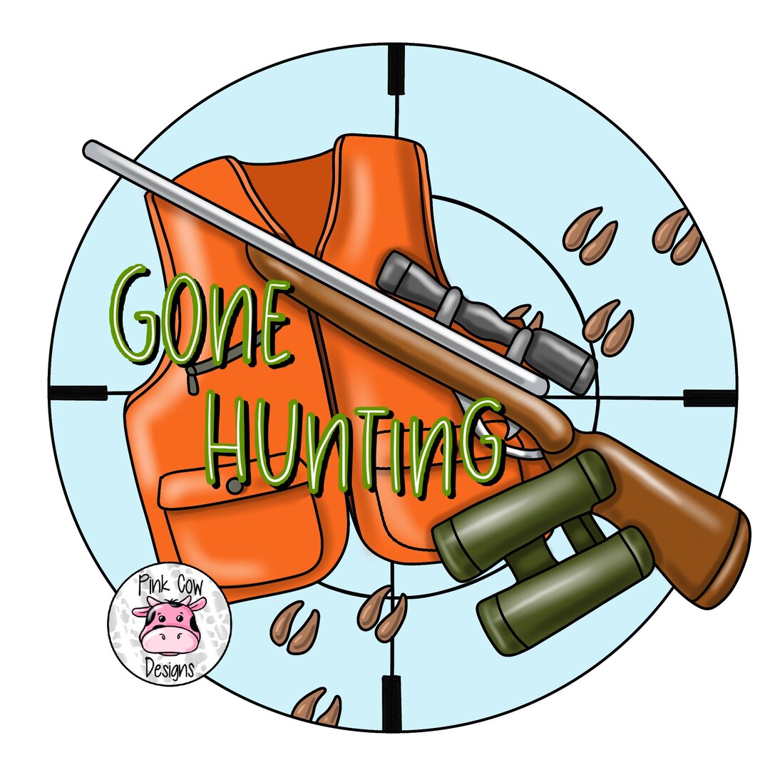 TEMPLATE: Gone Hunting-door Hanger Template-digital Download-hunting ...