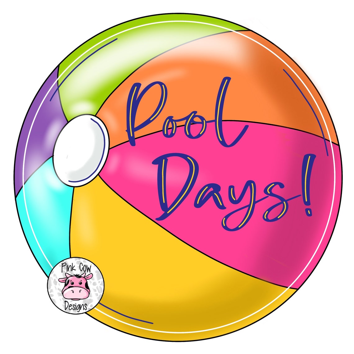 TEMPLATE: Beach Ball-pool Days-door Hanger-digital - Etsy