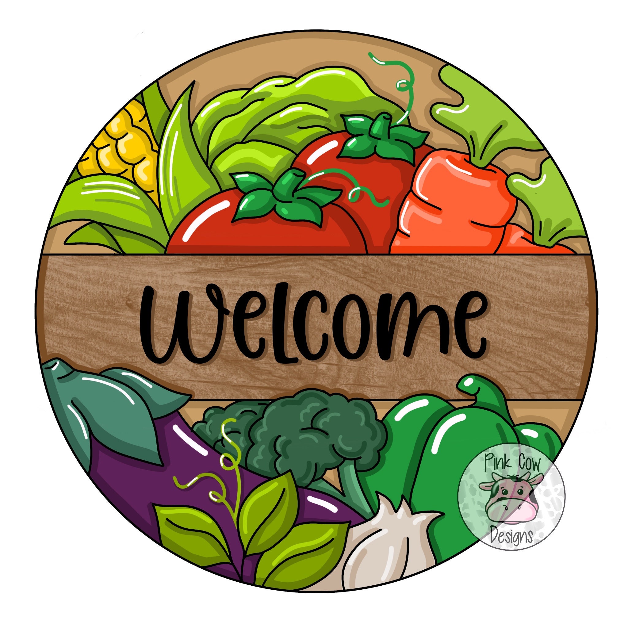 TEMPLATE: Welcome-vegetables-door Hanger Template-instant Digital ...
