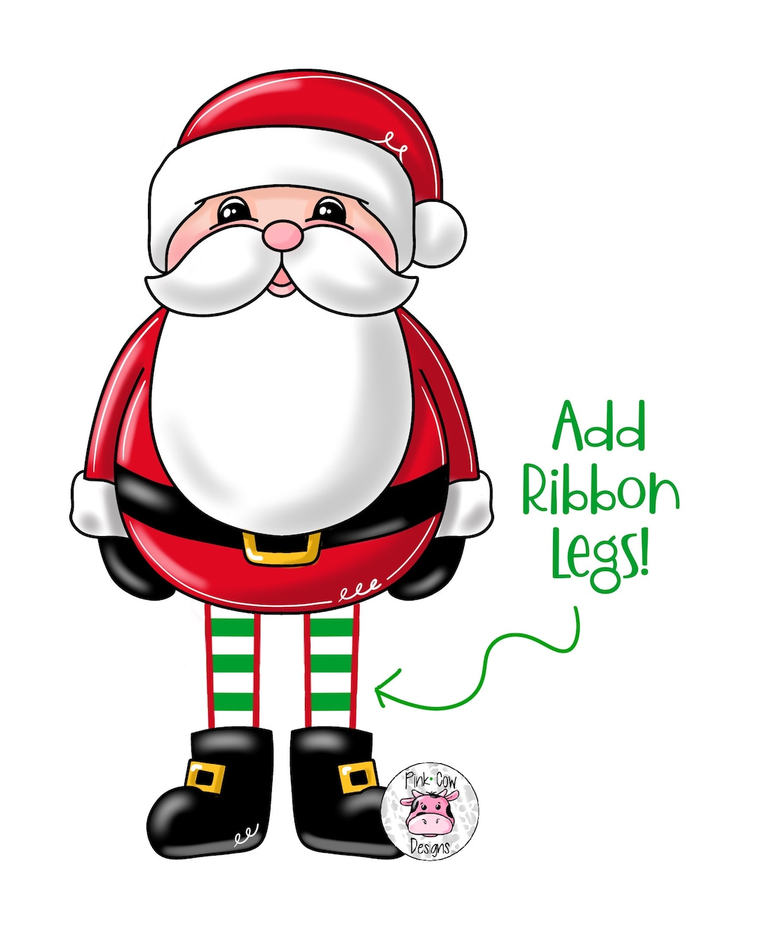 Door Hanger TEMPLATE: Christmas-santa-ribbon Leg Santa-door Hanger ...