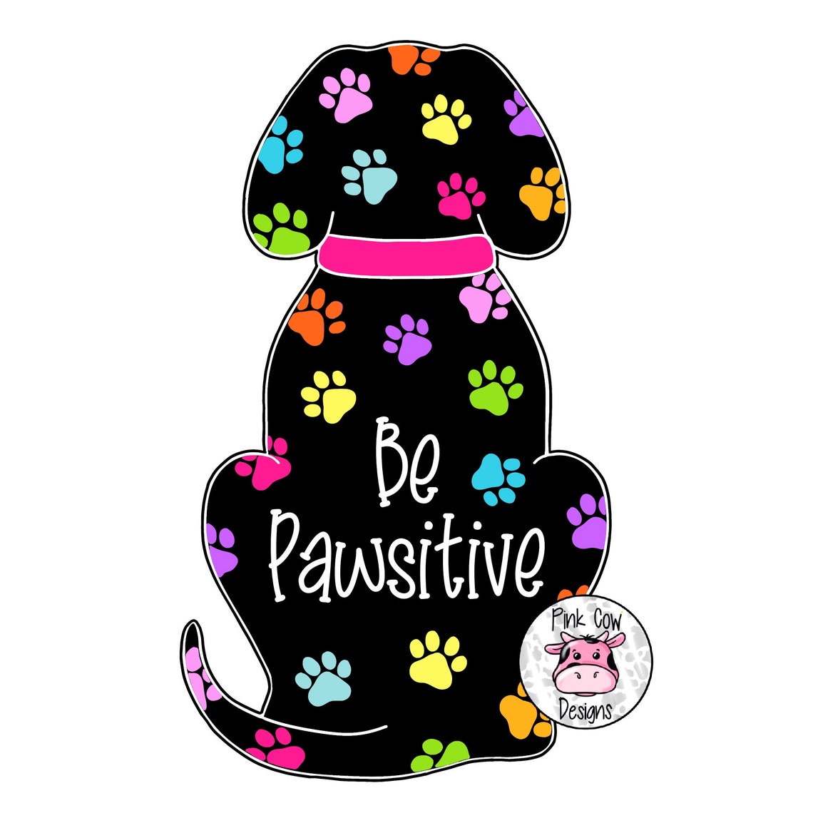 TEMPLATE: Dog-be Pawsitive-dog With Paw Prints Door Hanger - Etsy