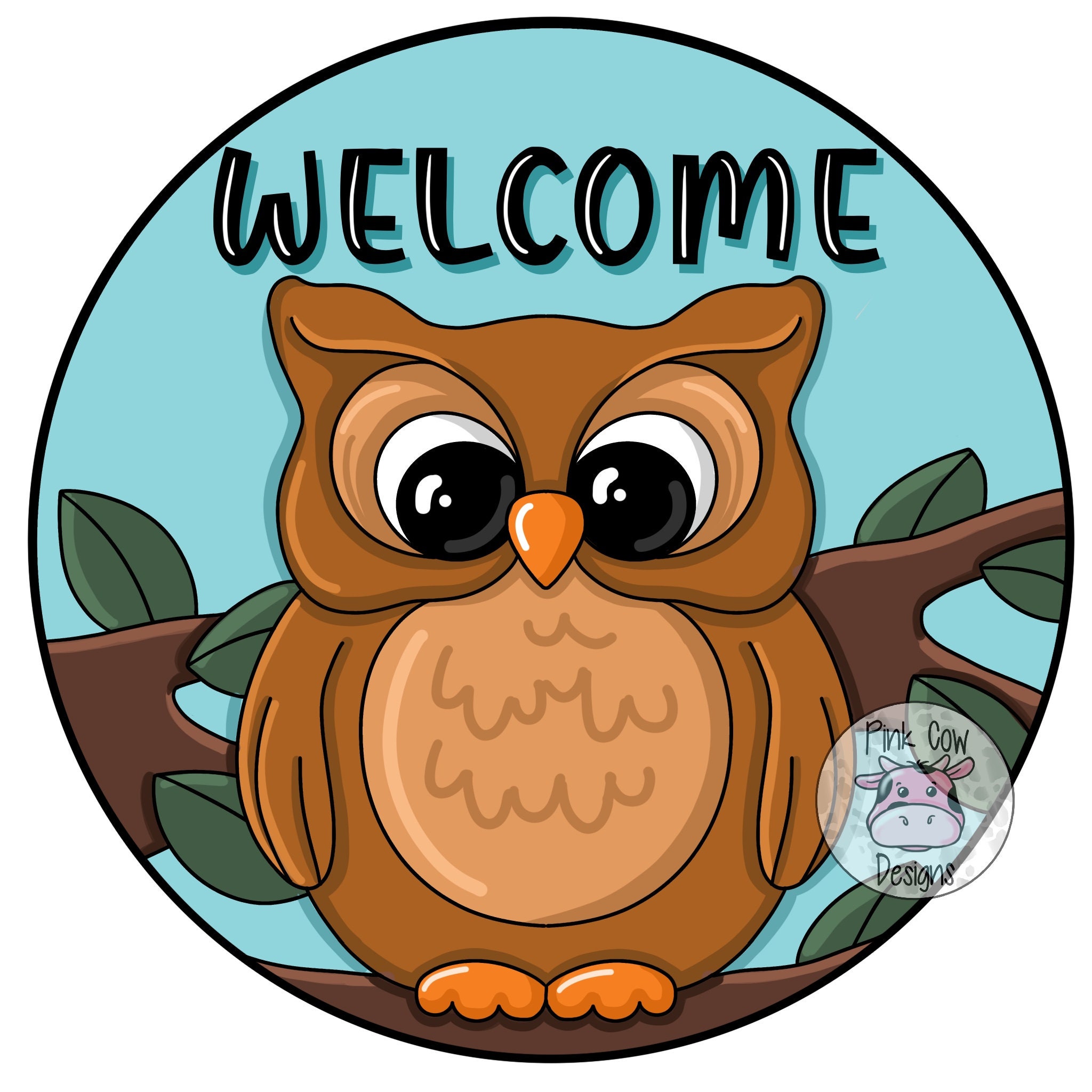 TEMPLATE: Owl-welcome-door Hanger Template-digital Design-instant ...
